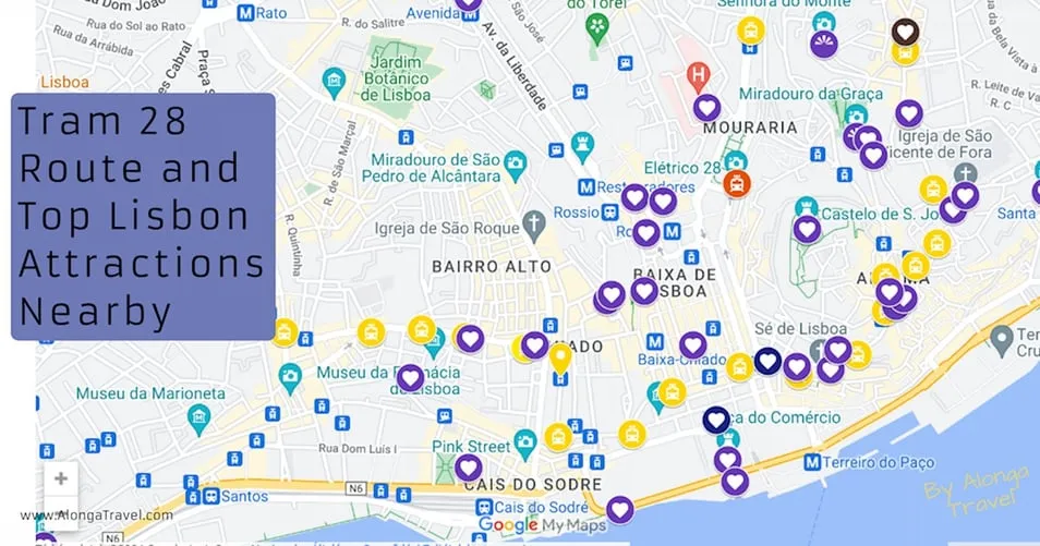 Tram 28 route map and where to get out (which stop) to see top places ...